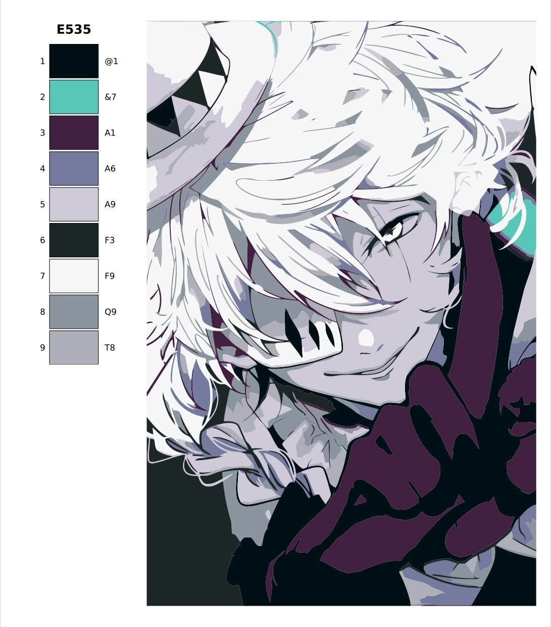 Детская Картина по номерам E535 "Аниме - великий из бродячих псов. Николай Гоголь" 20х30