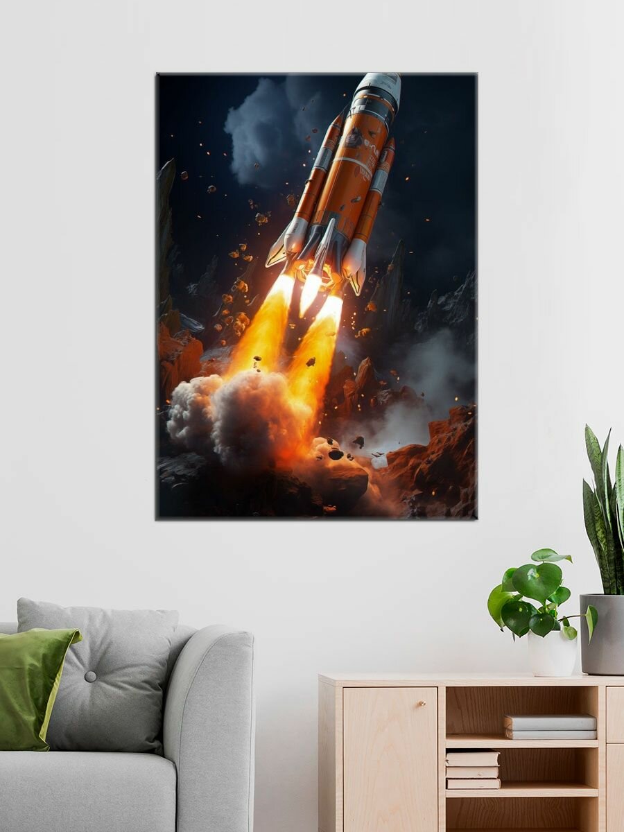 Картина на стену "Космонавты", 50х70 см