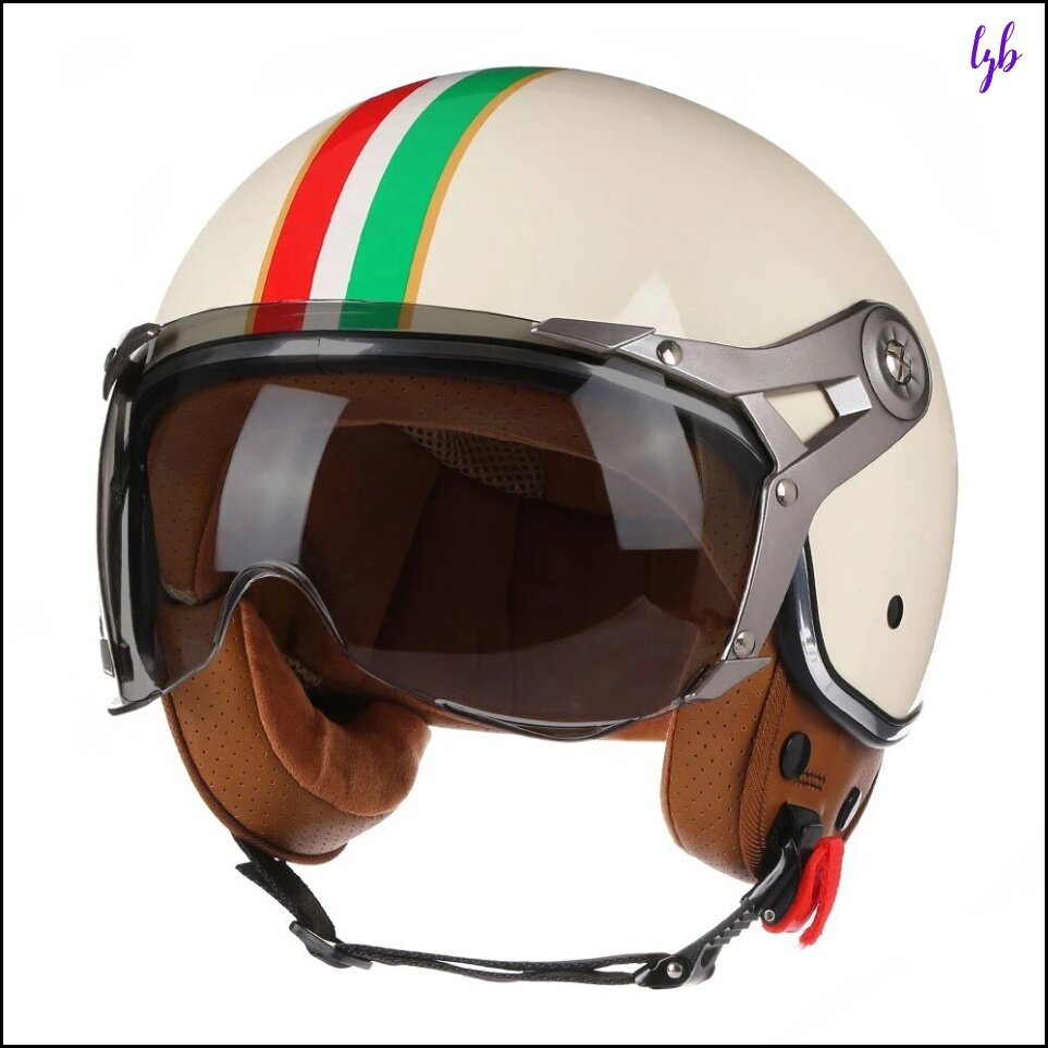 Стильный ретро мотошлем открытого типа 10 размера с козырьком бестселлер