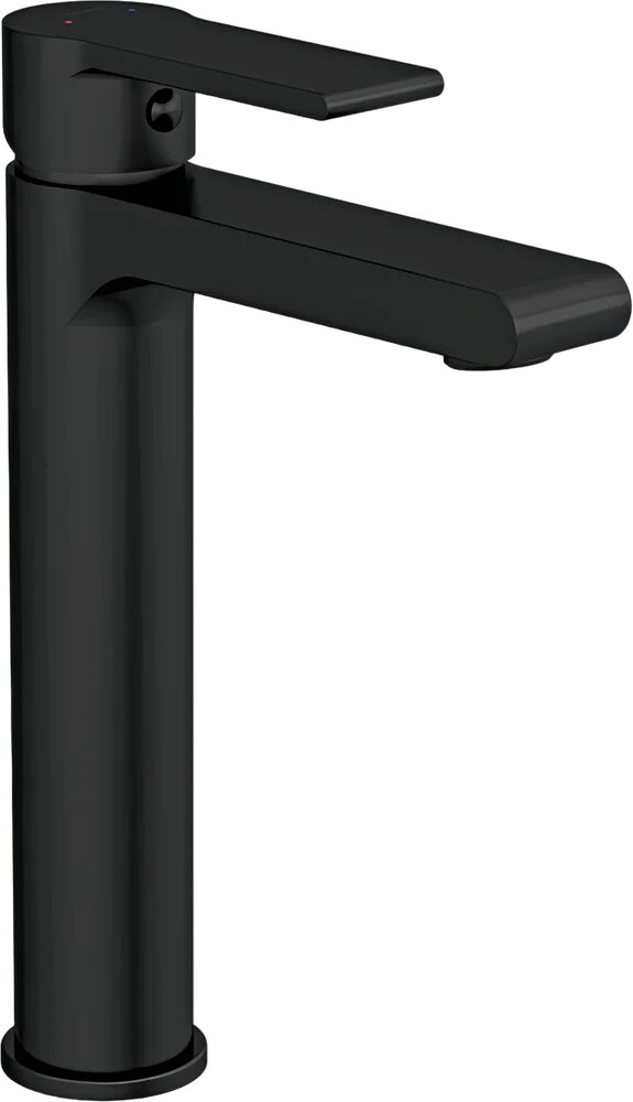 Смеситель для раковины Cersanit Brasko Black 63111 черный, матовый, кран для ванной в раковину, из латуни, рычажный, с керамическим картриджем, с донным клапаном