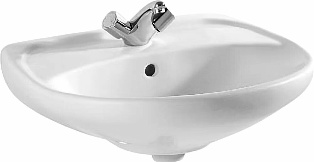 Раковина подвесная Jika Lyra 8.1427.0.000.104.9 50 подвесная, 50 см, фарфоровая, раковина для ванной, белая, полукруглая, со сливом-переливом