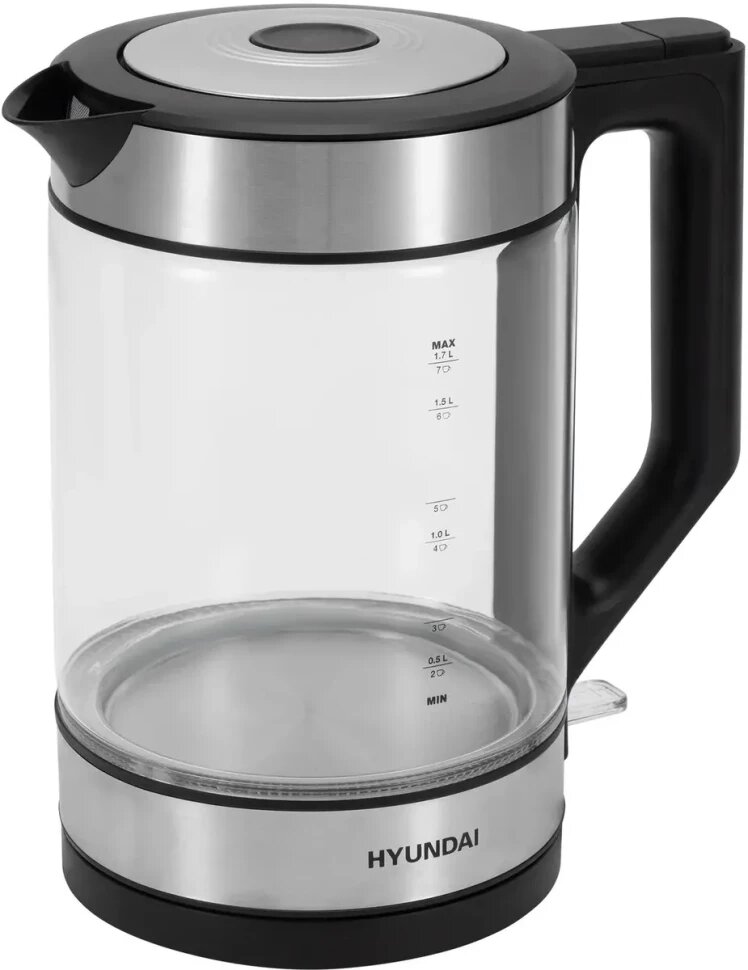 Электрочайник Hyundai HYK-G3509 черный/прозрачный