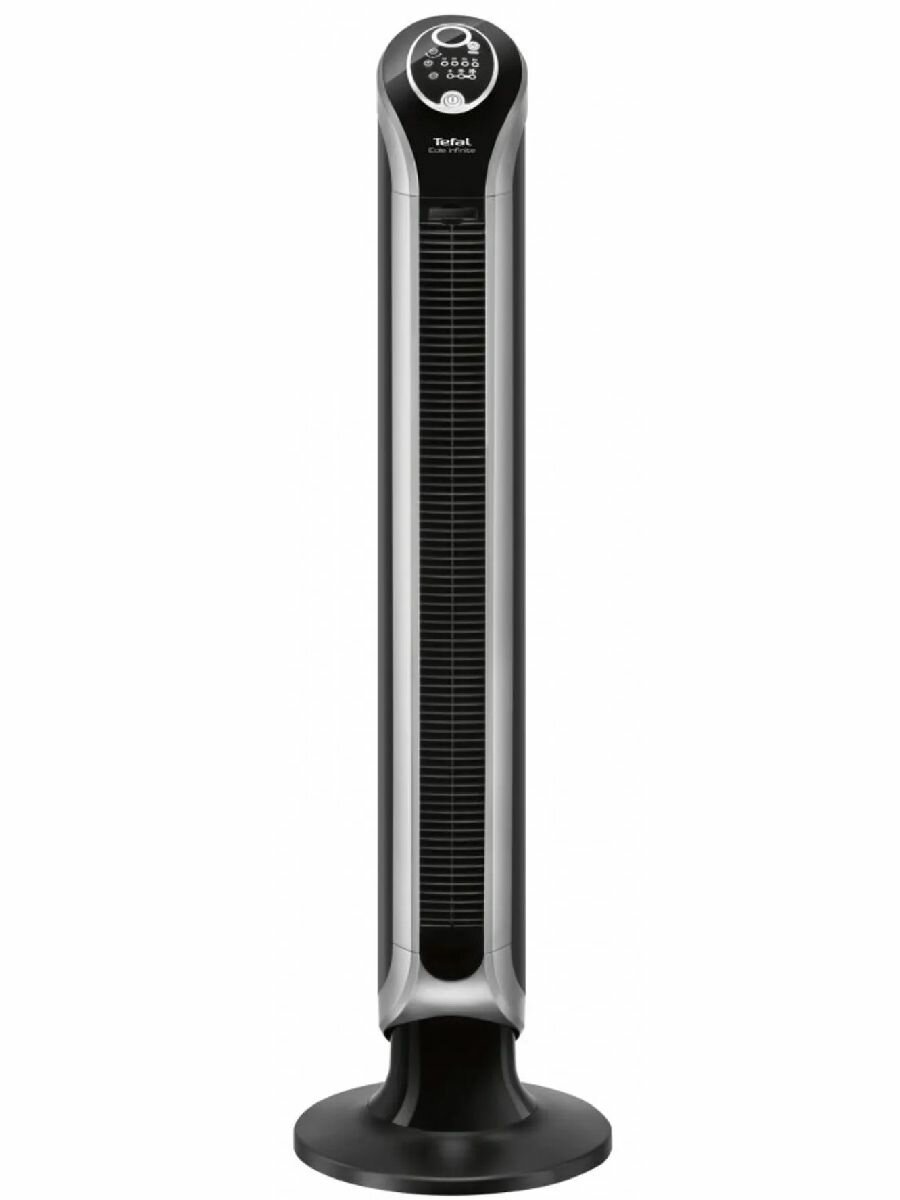 Вентилятор колонный напольный Tefal Eole Infinite VF6670F0, обдув на 180 градусов, регулируемая скорость, автосмотка шнура, автоотключение