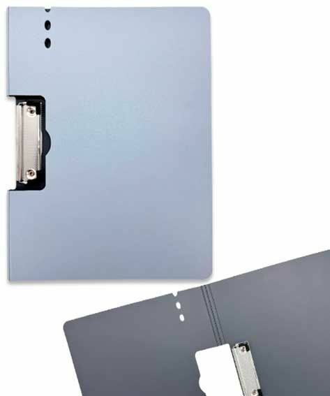 Папка-клипборд INTELLIGENT А4, серо-голубая, чёрная, PVC, зажим сбоку, дополнительная створка, 2500 мкм