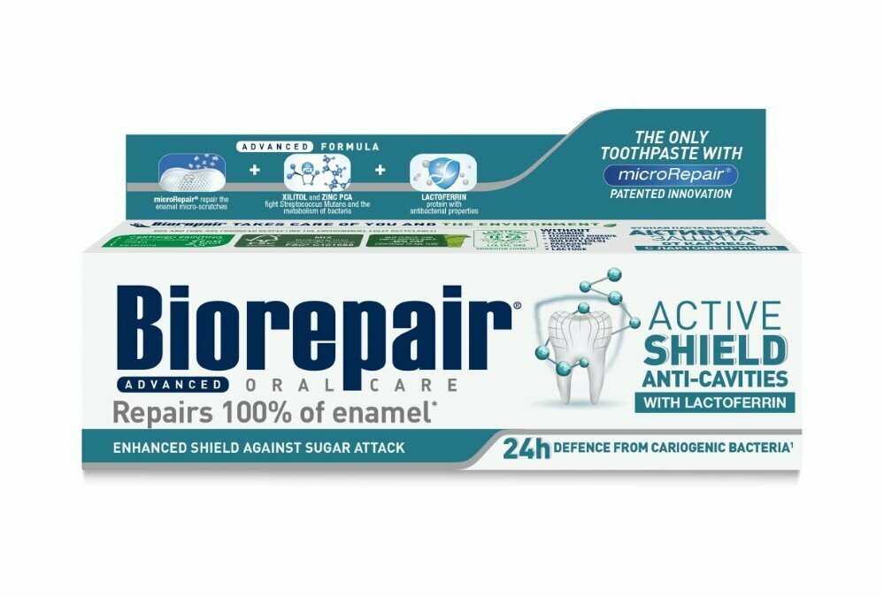 Biorepair advanced зубная паста активная защита от кариеса с лактоферрином 75 мл