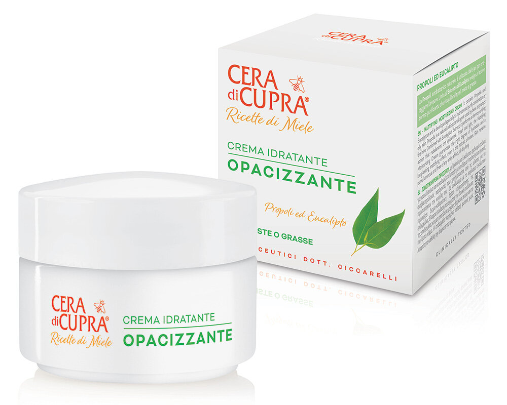 Cera di cupra крем для лица для жирной и комбинированной кожи с экстрактом прополиса и эвкалипта матирующий и увлажняющий 50 мл
