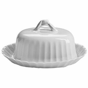 Масленка «Тюльпан» с крышкой, фарфор, 0,6 л, белый (Добрушский фарфоровый завод)