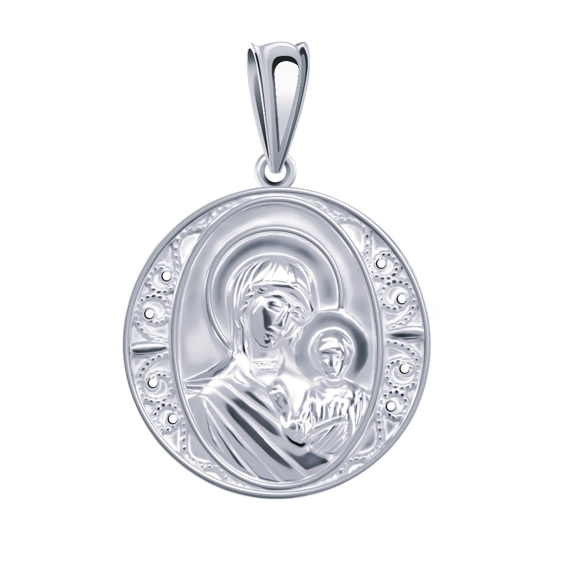 Иконка, серебро, 925 проба, родирование