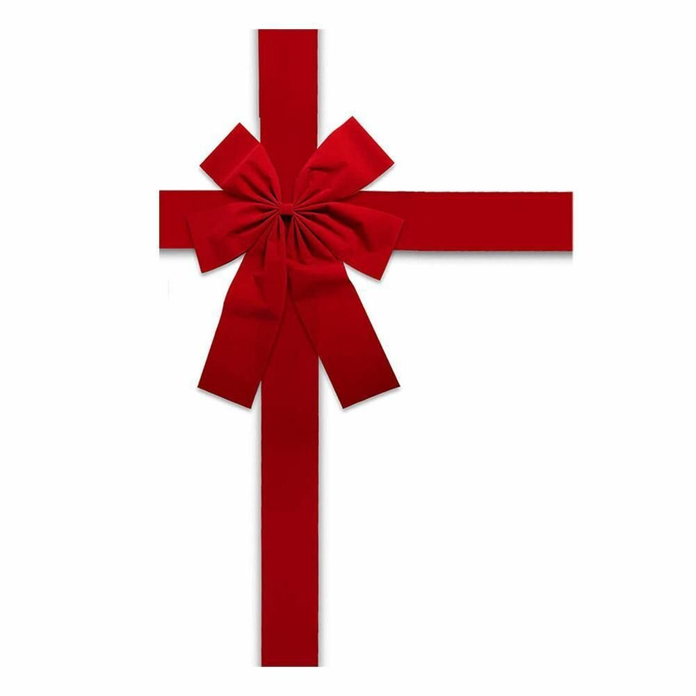 Большой рождественский бант 30x40 см для украшения окон и дверей