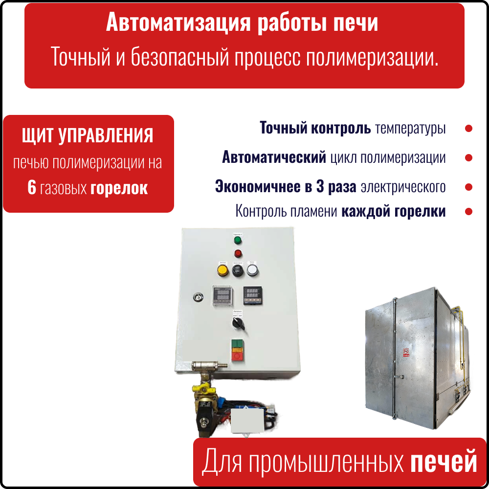 Щит управления камерой полимеризации порошковой краски до 30 м3 (без горелок)