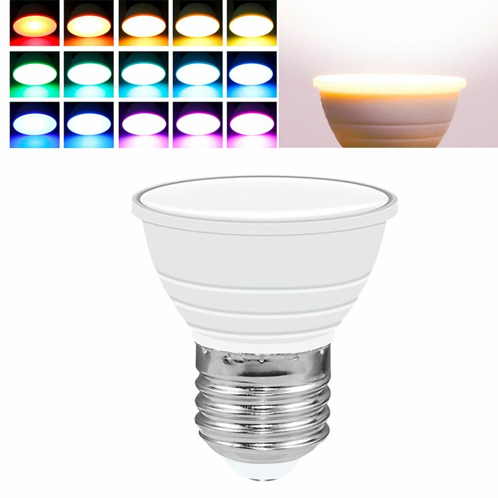(1x) RGB пульт дистанционного управления 16 цветов Ambient Light Cup (новый) -E27 - Теплый белый