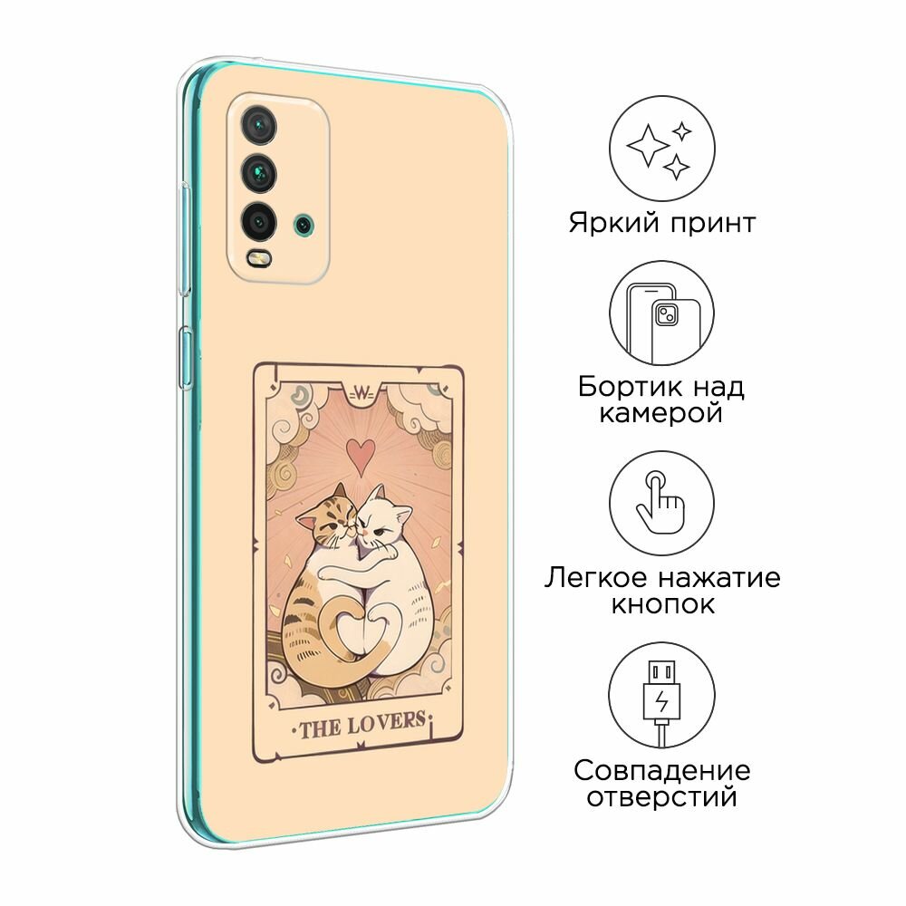 Чехол на Xiaomi Redmi 9T / Сяоми Редми 9Т с принтом "The lovers cats 1 - 14 февраля" — фото 1