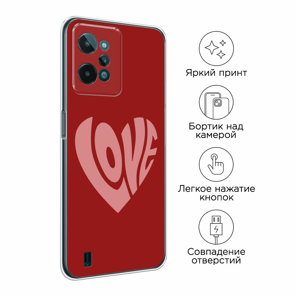 Чехол на Realme C31 / Реалми C31 с принтом "Love heart 1 - 14 февраля" — фото 1