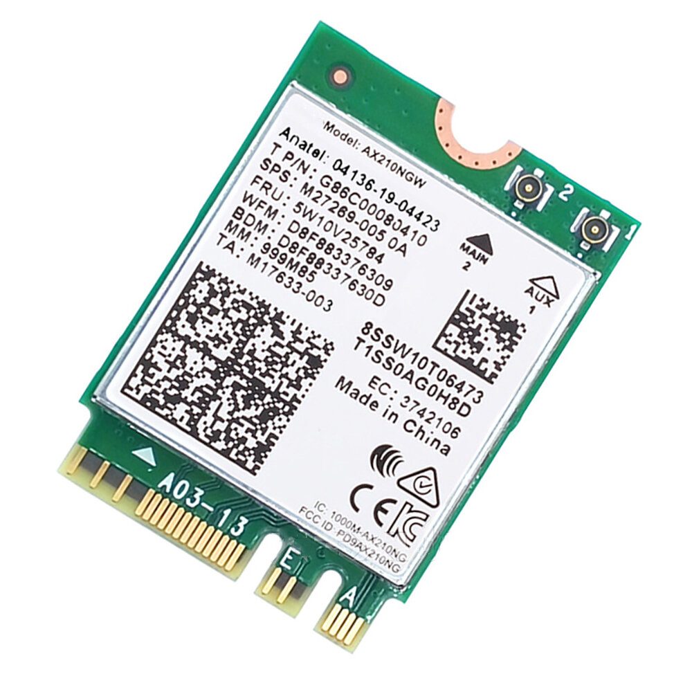 Беспроводная сетевая карта Tri-Band для Wi-Fi 6E AX210NGW NGFF M.2 2230 для ноутбука