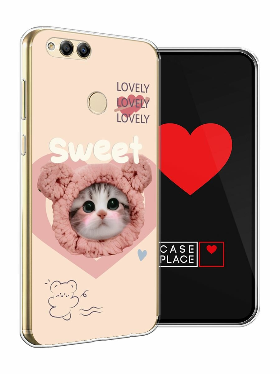 Чехол на Honor 7X / Хонор 7Х с принтом "sweet lovely kitten 1" — фото 1