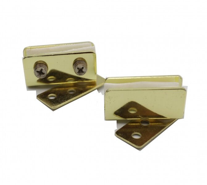 Петля- навес для стеклянной двери металл золото с прямой площадкой (комплект на одну дверь)