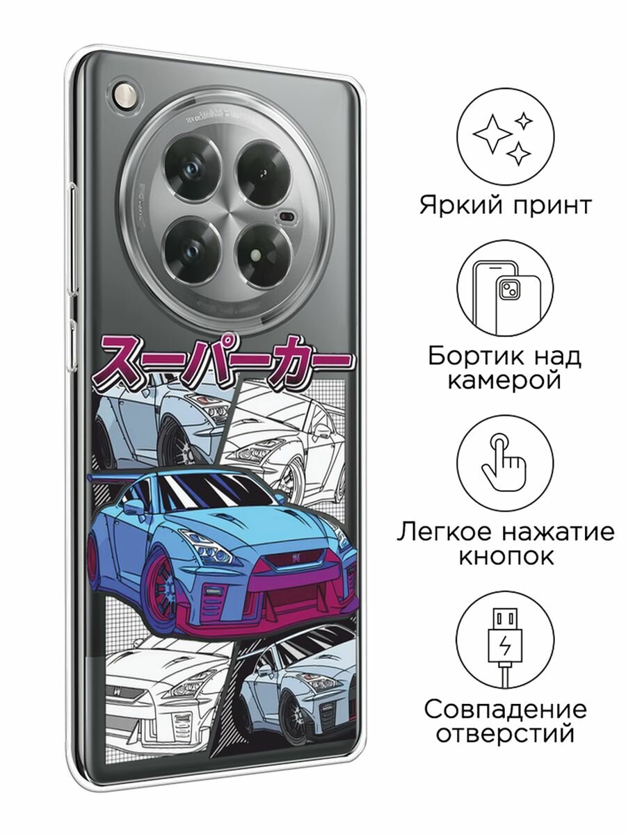 Чехол на Infinix Zero 40 5G / Инфиникс Зеро 40 5G с принтом "JDM коллаж", прозрачный — фото 1