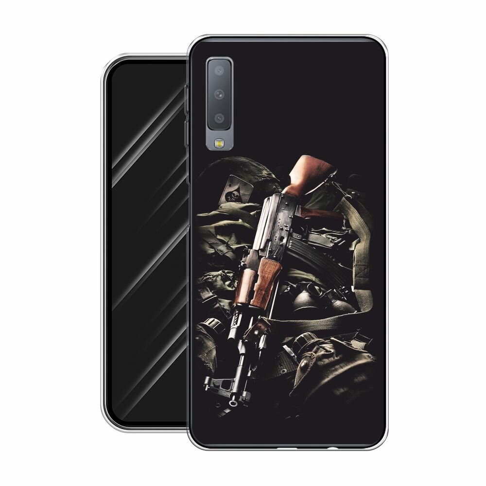 Чехол на Samsung Galaxy A7 2018 / Самсунг Галакси А7 2018 с принтом "Автомат" — фото 1