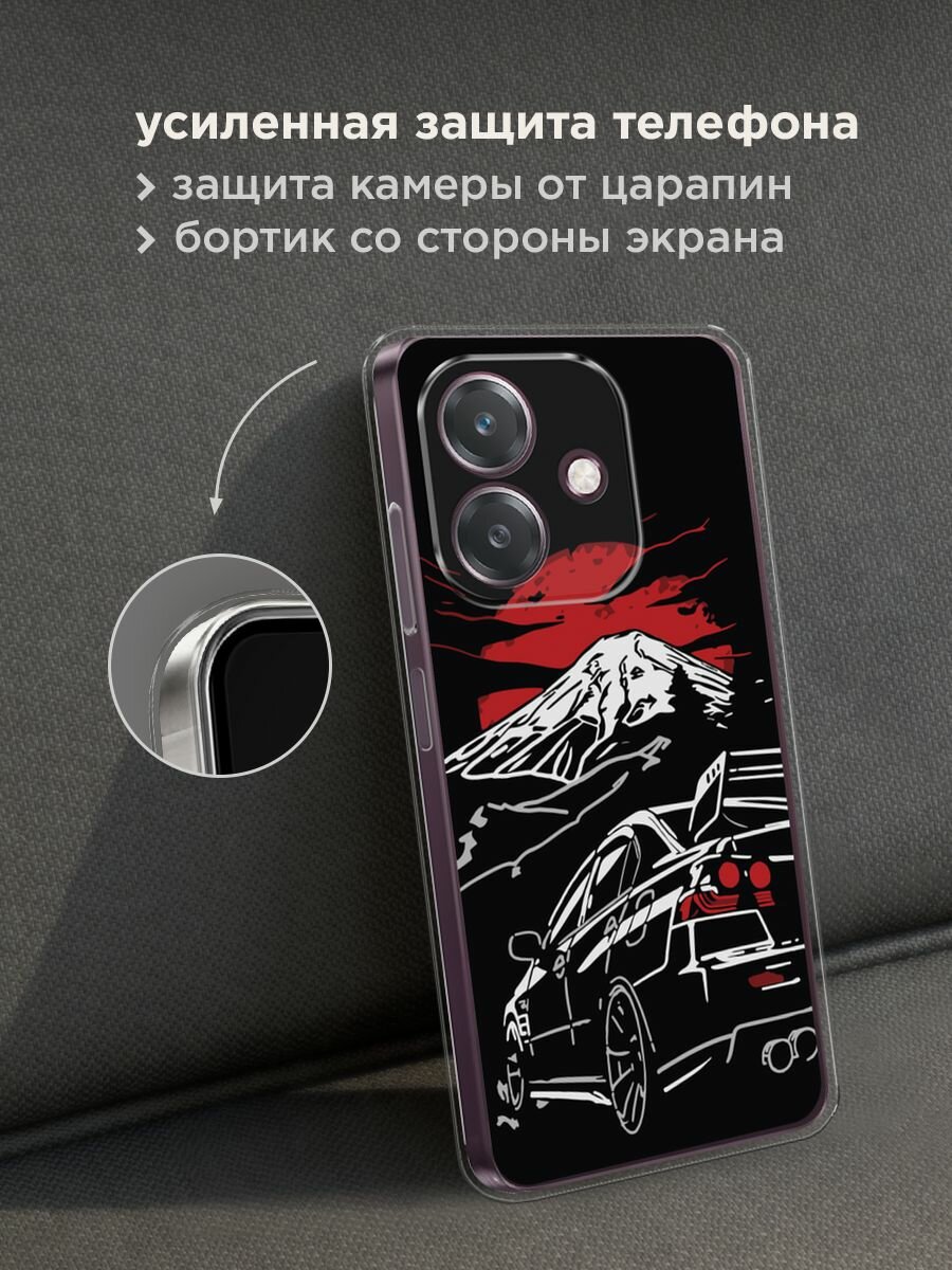 Чехол на Oppo A3/A3x / Оппо А3/A3x с принтом "Машина в горах JDM" — фото 1