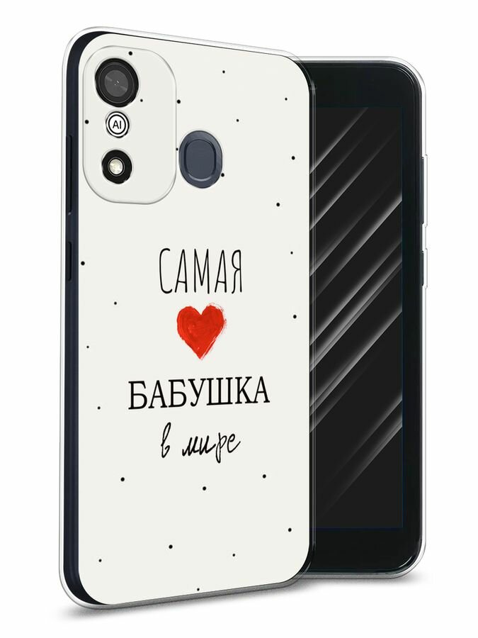 Чехол на Itel A27 / Ител А27 с принтом "Самая любимая бабушка"