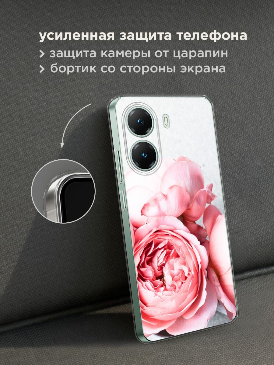 Чехол на Poco X7 Pro / Поко X7 Про с принтом "Пионы на белом" — фото 1
