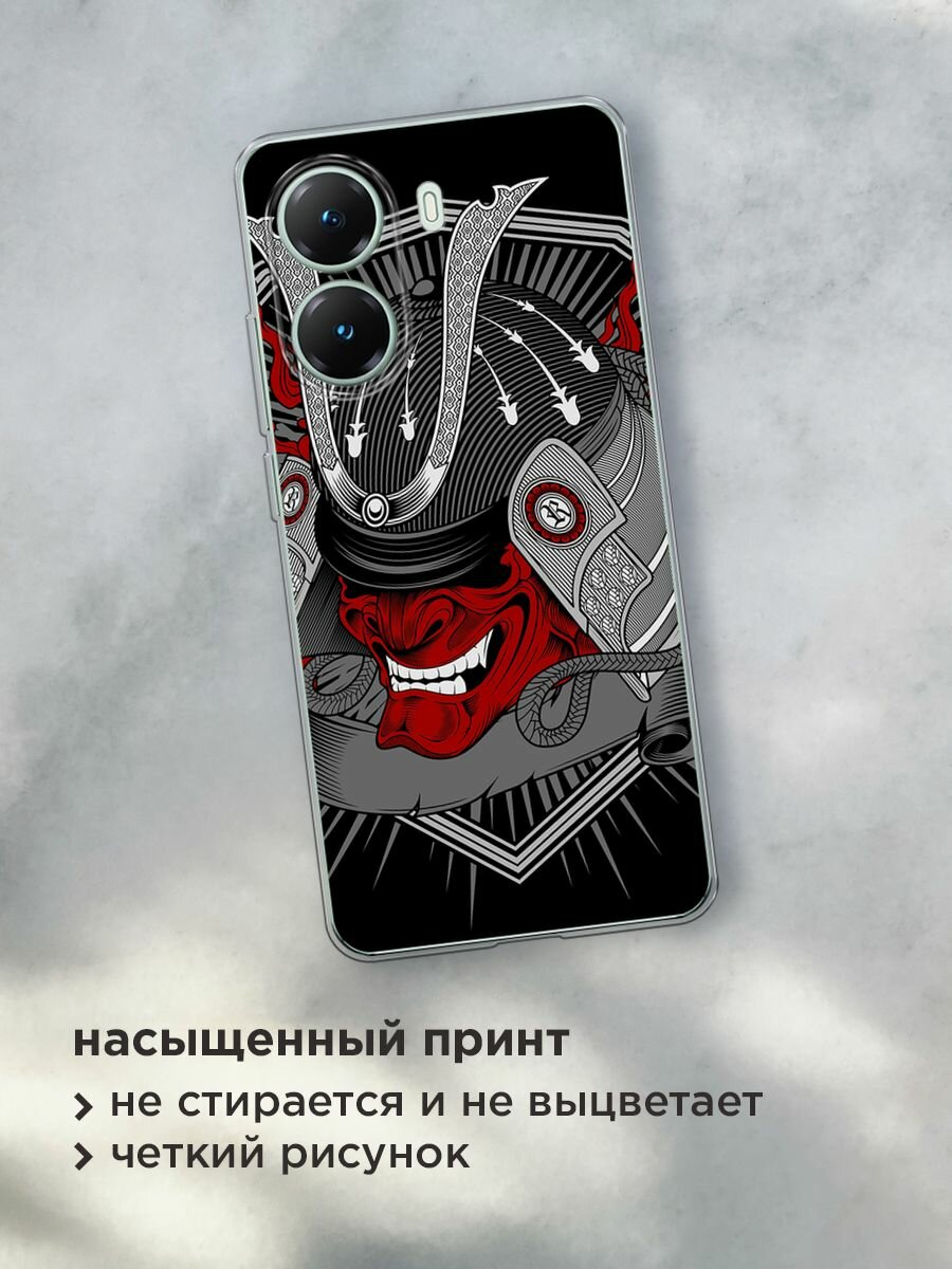 Чехол на Poco X7 Pro / Поко X7 Про с принтом "Красная маска самурая" — фото 1