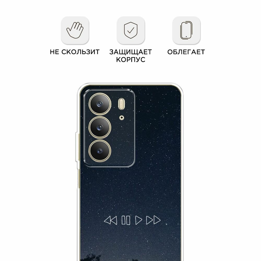 Чехол на Realme C75 4G / Реалми C75 4G с принтом "Космическая музыка" — фото 1