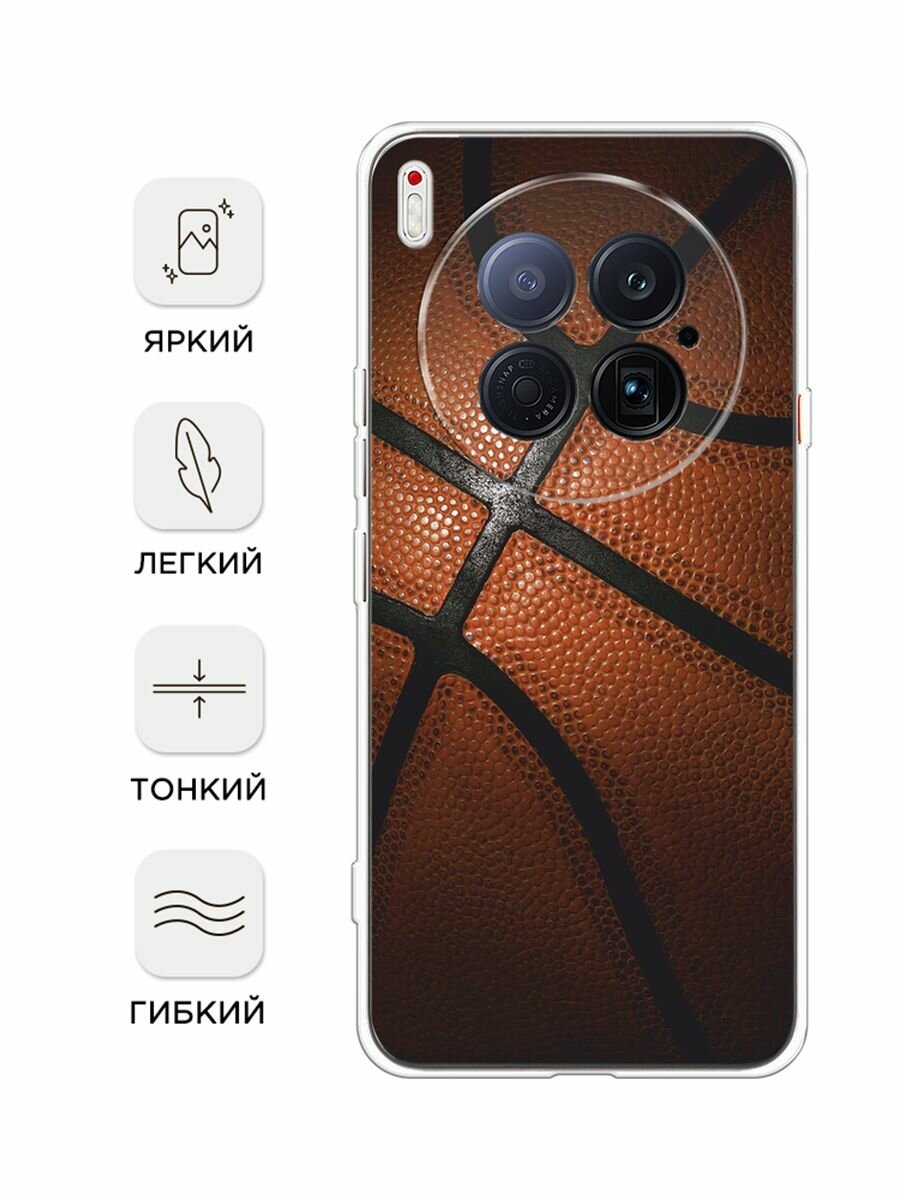Чехол на Tecno Camon 40 Premier / Текно Камон 40 Премьер с принтом "Баскетбольный мяч" — фото 1