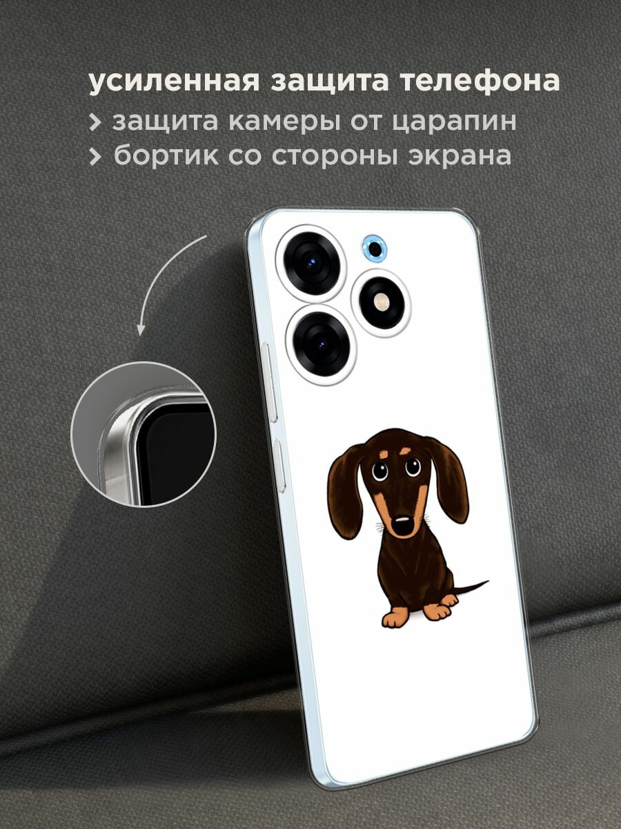 Чехол на Tecno Spark 10 Pro / Текно Спарк 10 Про с принтом "Маленькая такса" — фото 1