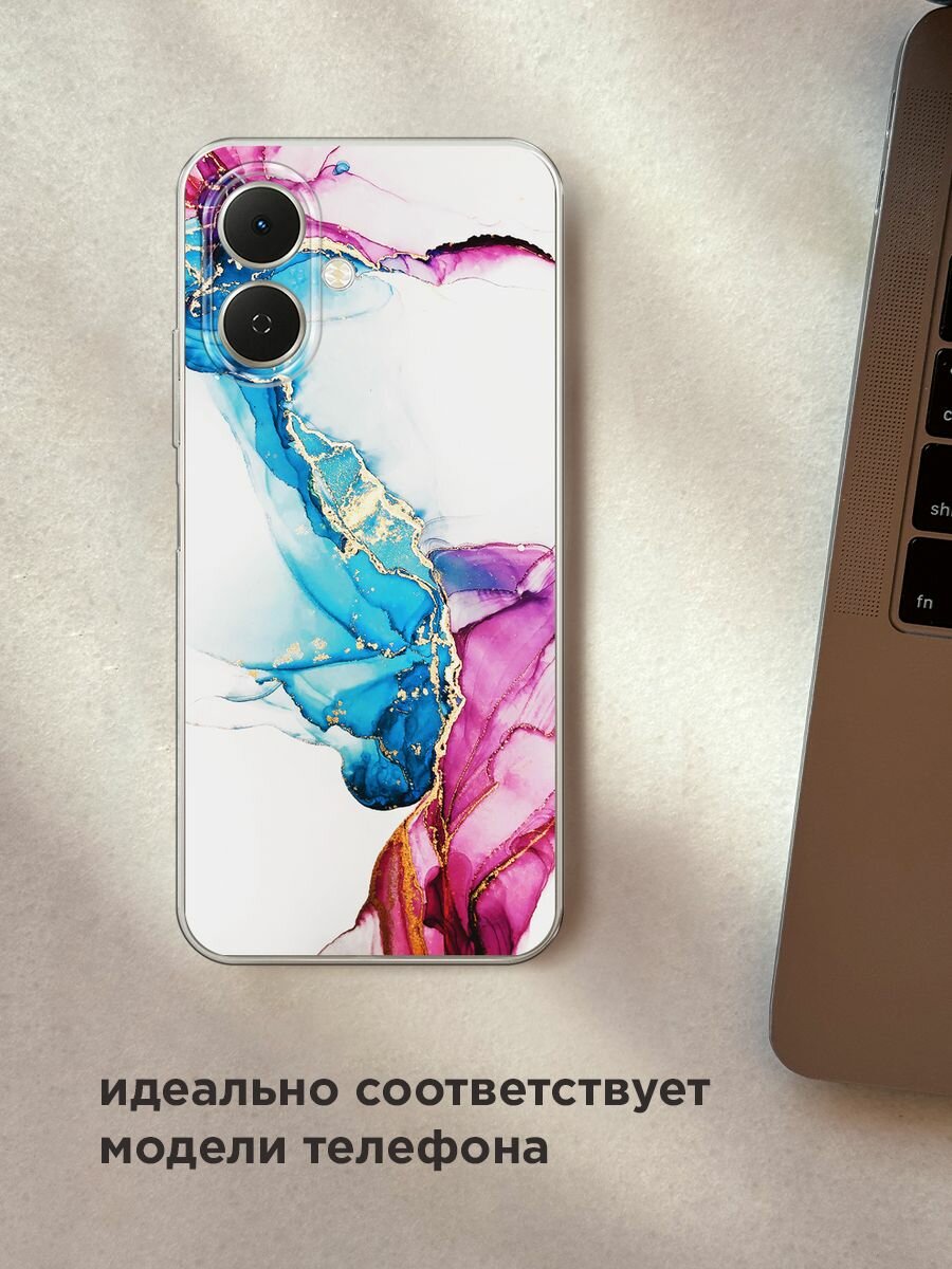 Чехол на Tecno Spark Go 2 / Текно Спарк Го 2 с принтом "Розовые разводы рисунок" — фото 1