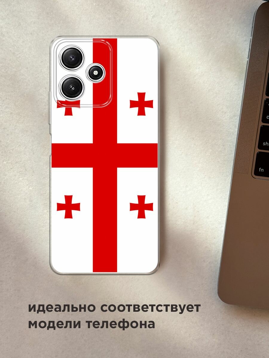 Чехол на Xiaomi Redmi 12 / Сяоми Редми 12 с принтом "Флаг Грузии" — фото 1