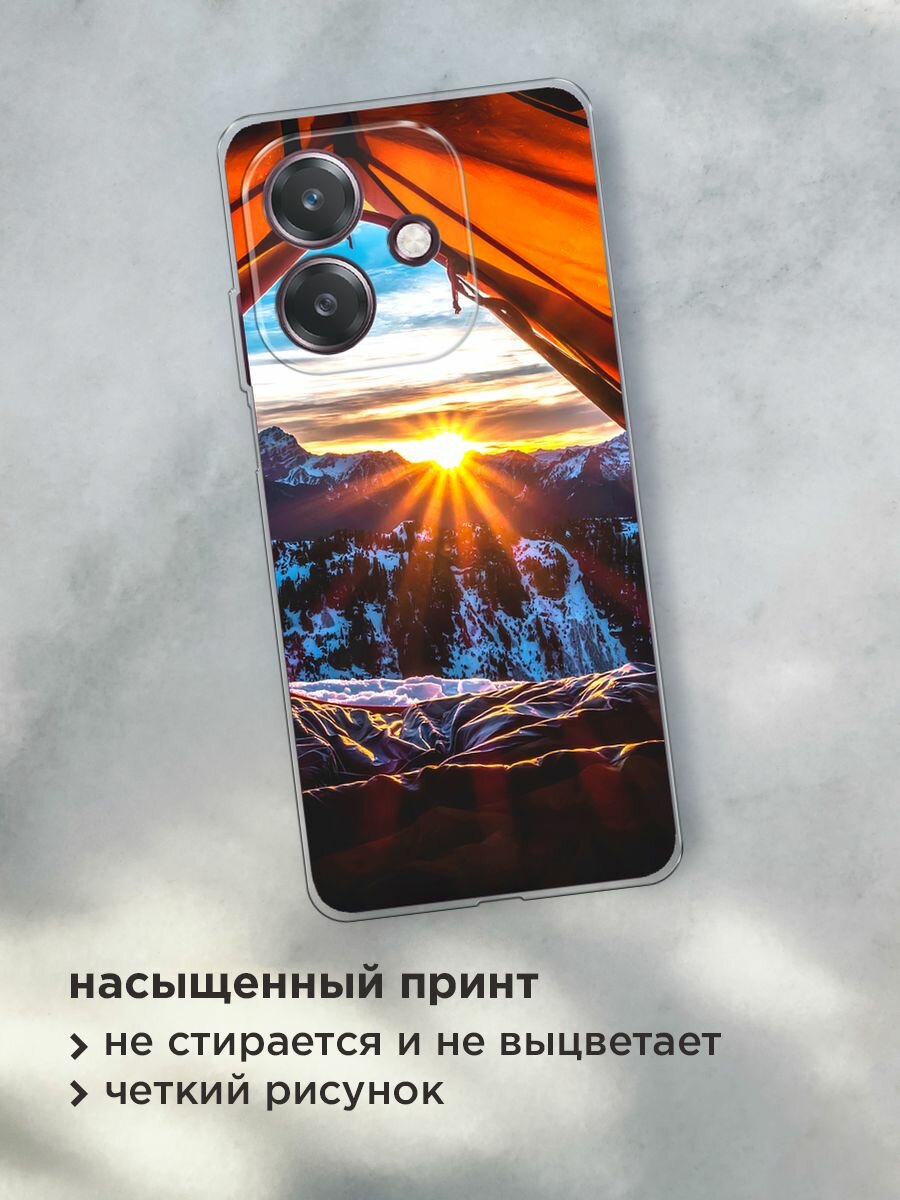 Силиконовый чехол на Oppo A3/A3x / Оппо А3/A3x с принтом "Горы 7" — фото 1