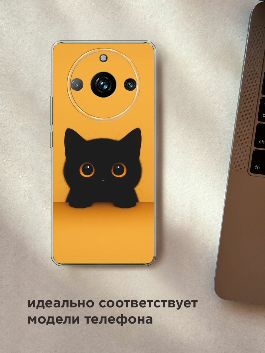 Чехол на Realme 11 Pro / Реалми 11 Про с принтом "Контрастный котик" — фото 1
