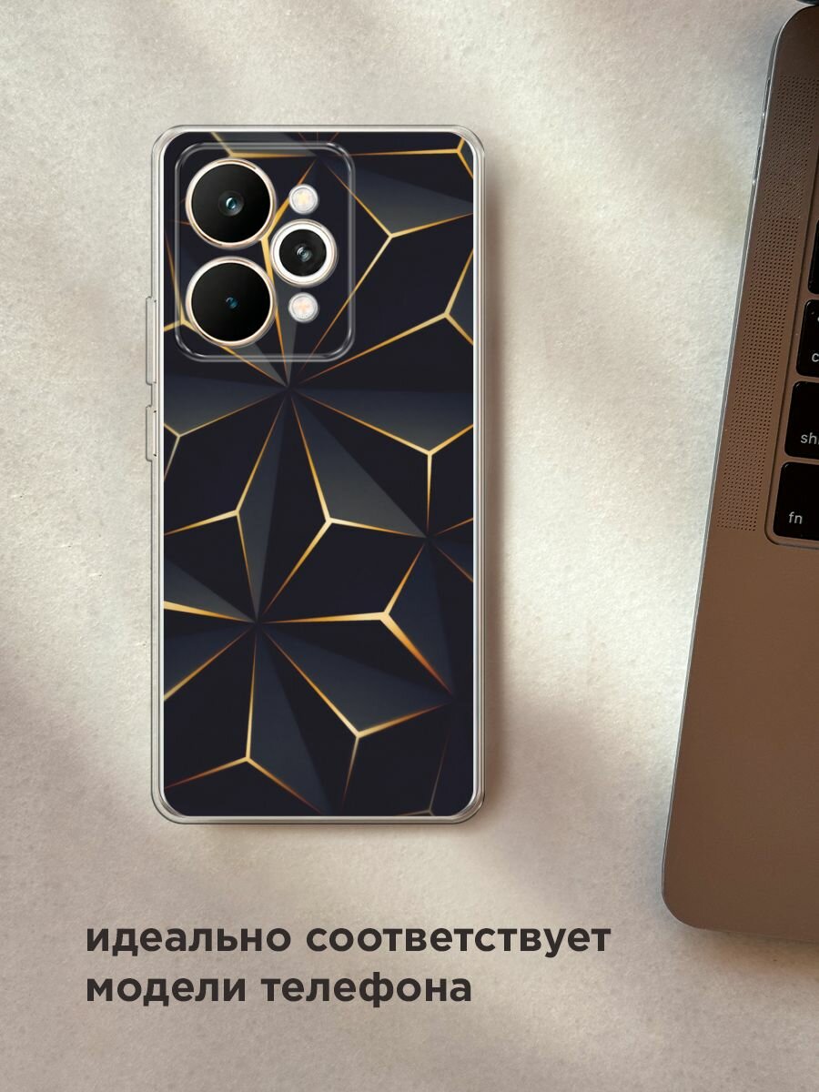 Чехол на Realme 15 Pro / Реалми 15 Про с принтом "Черные полигоны" — фото 1