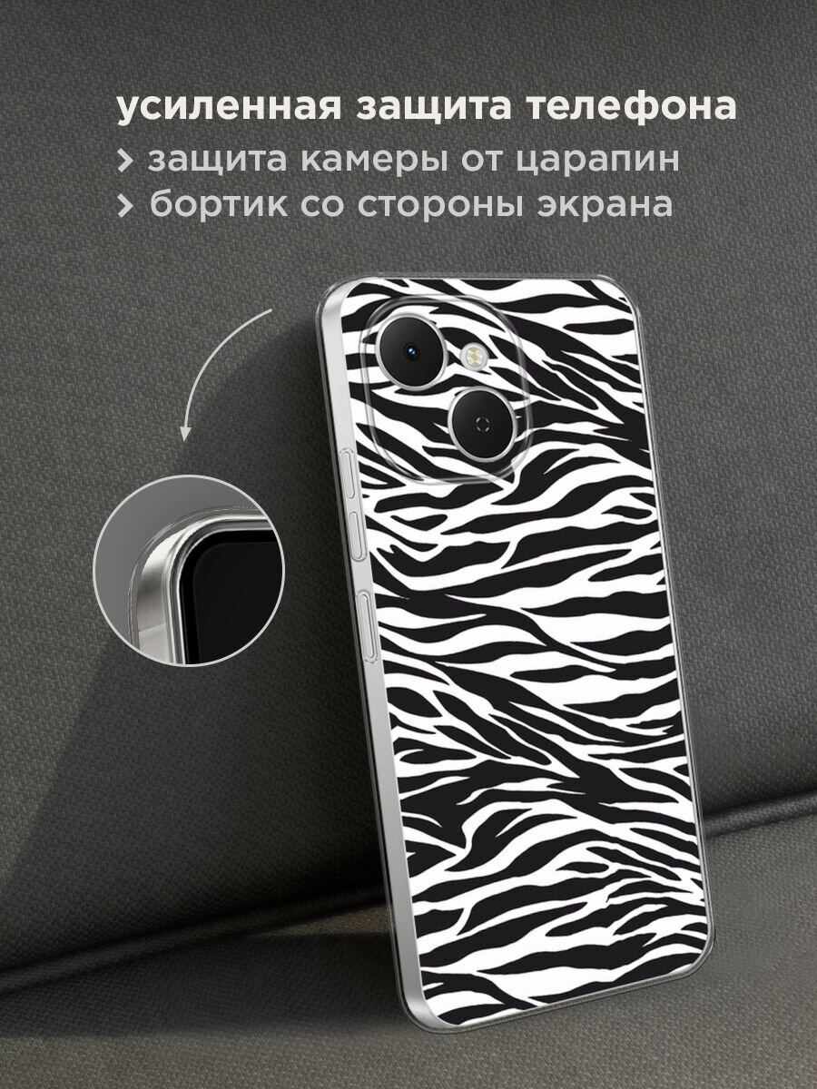 Чехол на Tecno Spark 40C / Текно Спарк 40C с принтом "Принт зебра" — фото 1