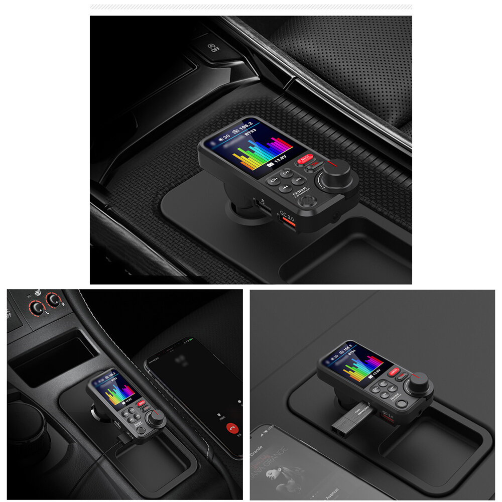 Автомобильный MP3-плеер, FM-трансмиттер, Bluetooth, с 1.8-дюймовым дисплеем, 2 USB