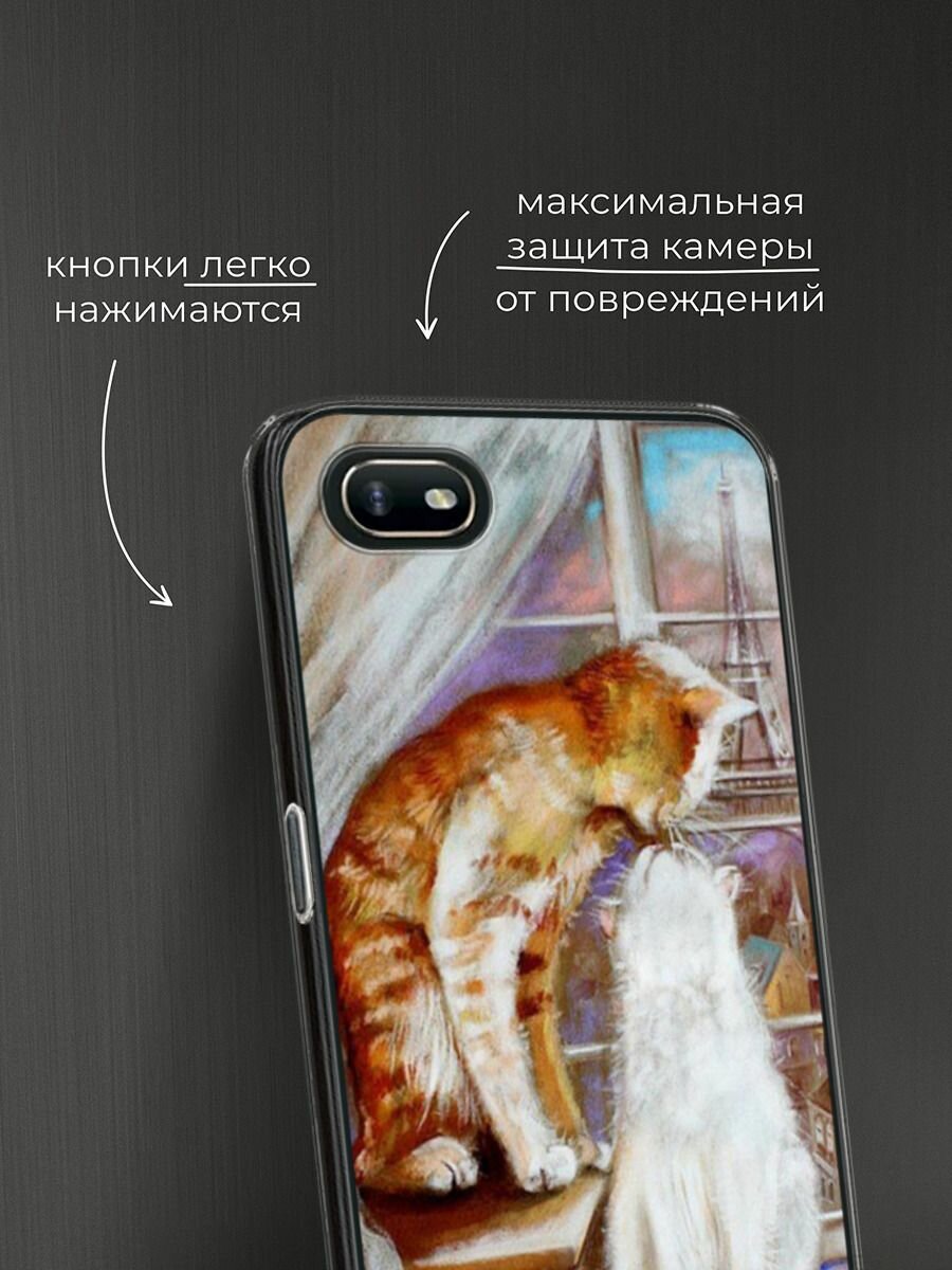Чехол на Oppo A1k / Оппо А1к с принтом "Влюбленные котики 1" — фото 1