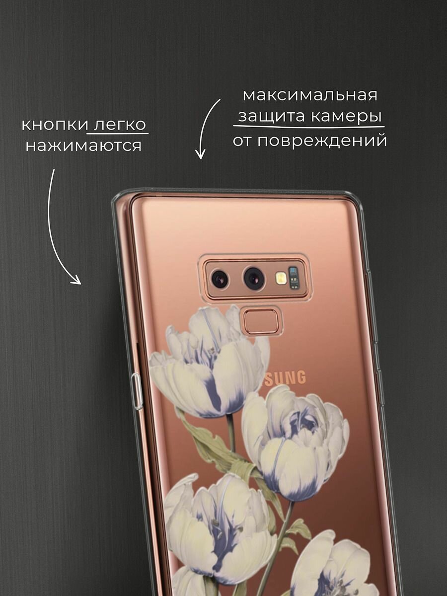 Чехол на Samsung Galaxy Note 9 / Самсунг Галакси Нот 9 с принтом "Серые бутоны" — фото 1