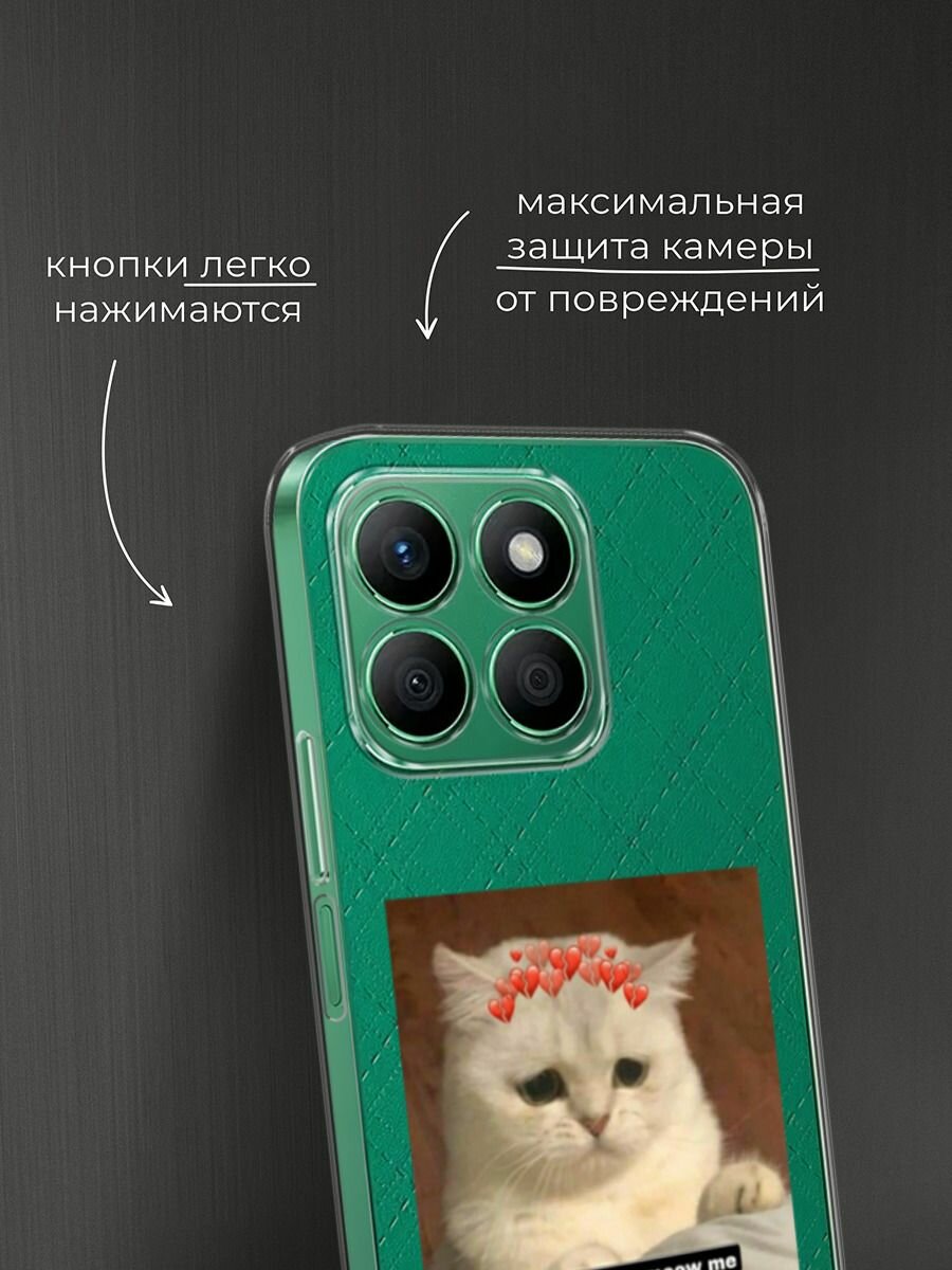 Чехол на Honor X8B / Хонор X8B с принтом "Грустный котик" — фото 1