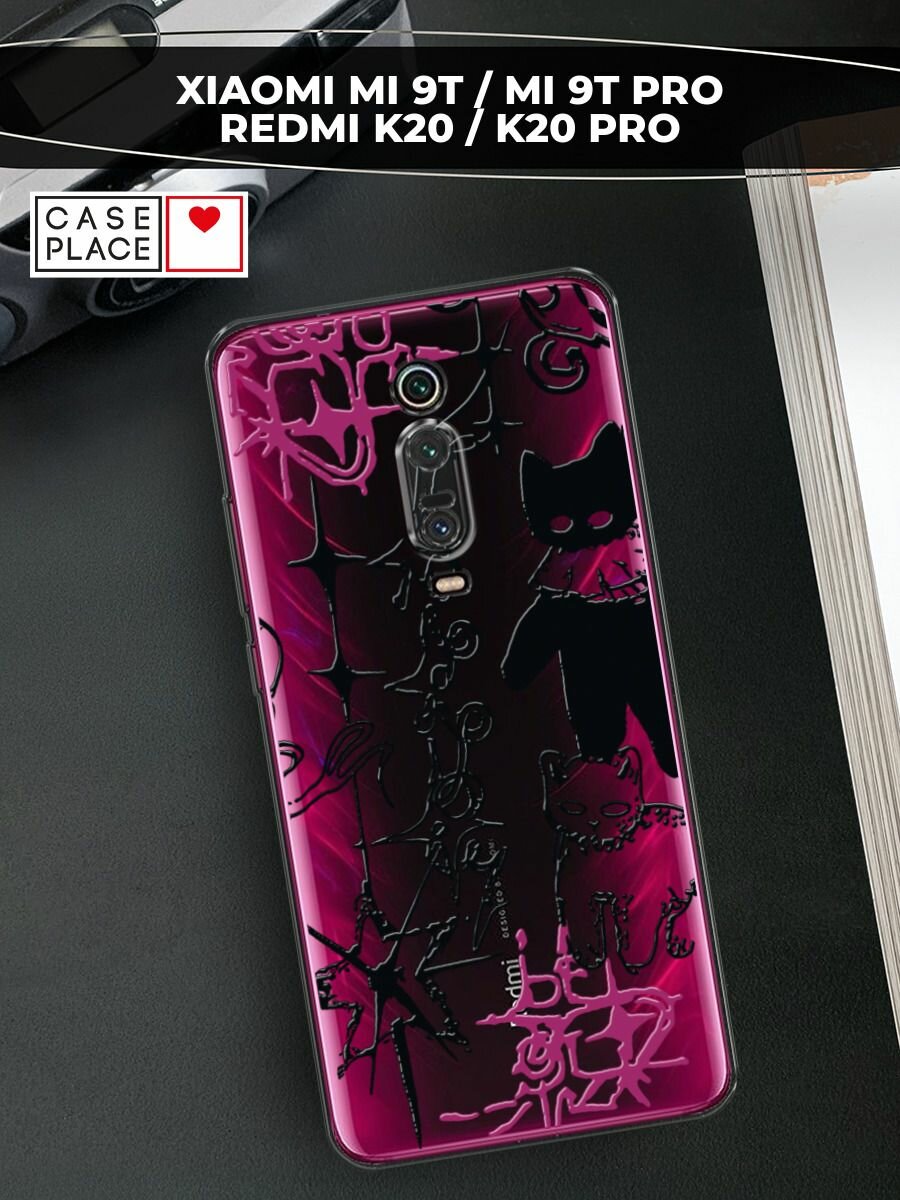 Чехол на Xiaomi Redmi K20/K20 Pro/Mi 9T/9T Pro / Сяоми Редми К20/K20 Pro/Mi 9T/9T Pro с принтом "Готические котики"