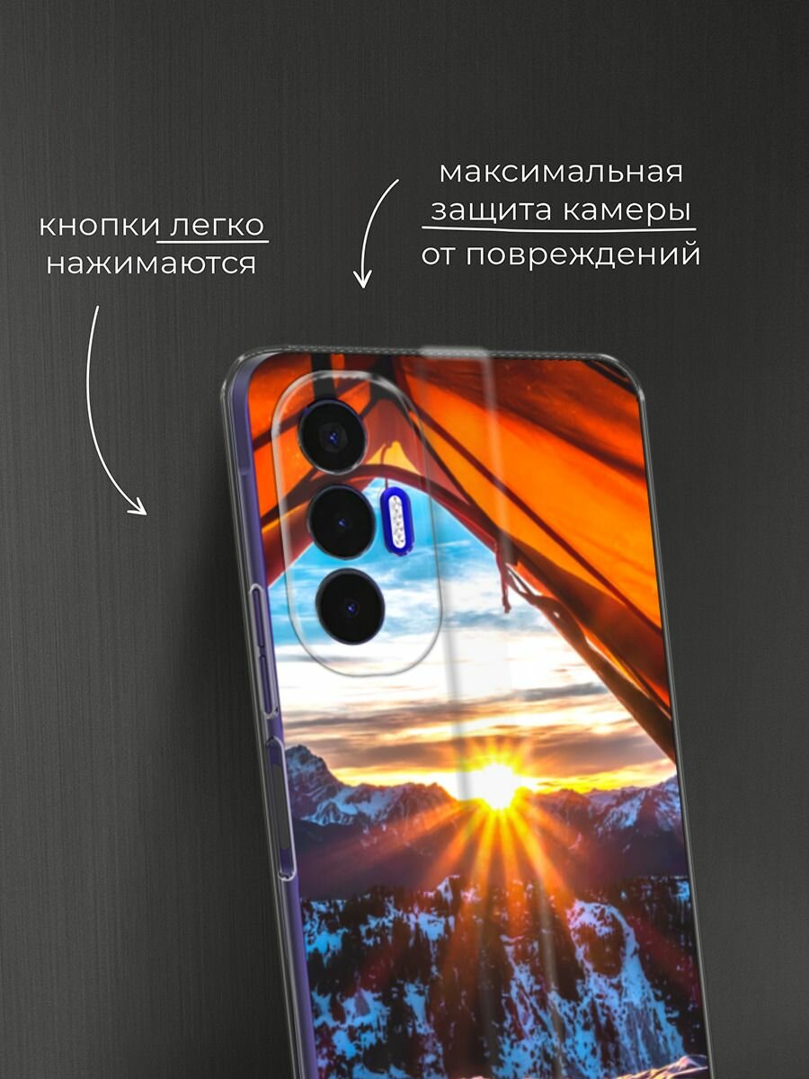Силиконовый чехол на Tecno Pova 3 / Текно Пова 3 с принтом "Горы 7" — фото 1