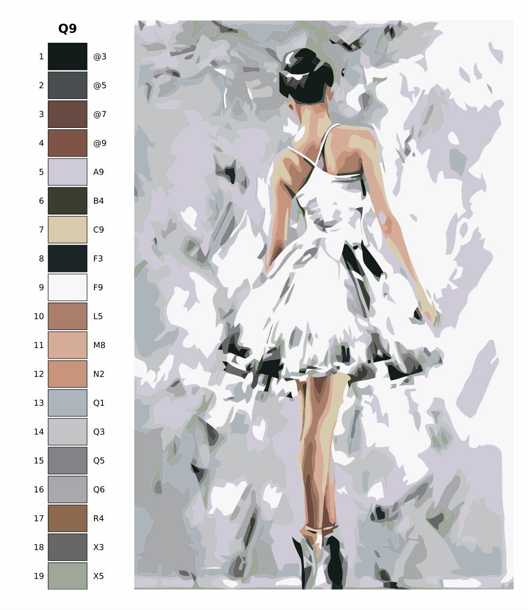 Картина по номерам Q9 "Балерина под дождем" 50х70