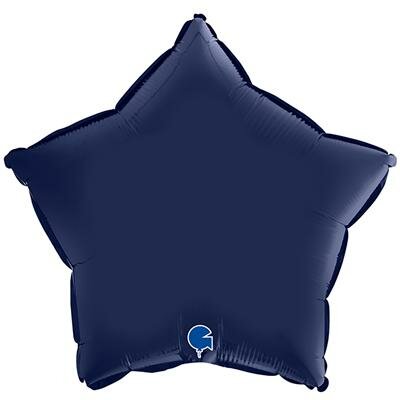 Воздушный шар GRABO "Звезда", без рисунка, Сатин Blue Navy, 18 дюймов