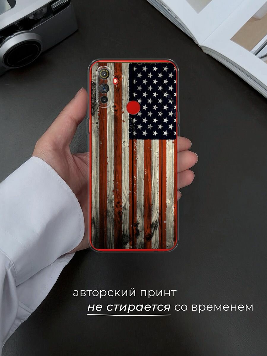 Силиконовый чехол на Realme C3 / Реалми C3 с принтом "США" — фото 1