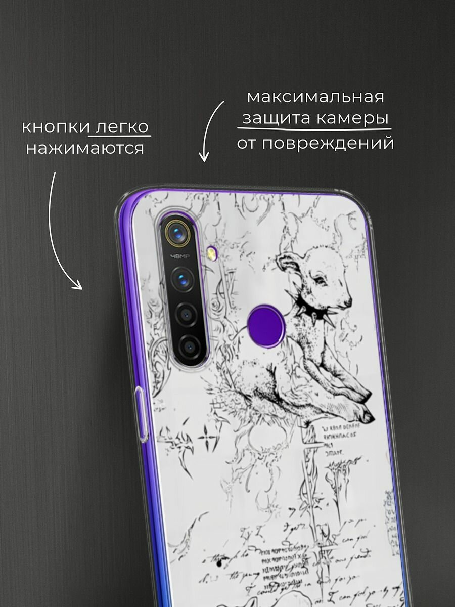 Чехол на Realme 5 Pro / Реалми 5 Про с принтом "Готический ягненок" — фото 1