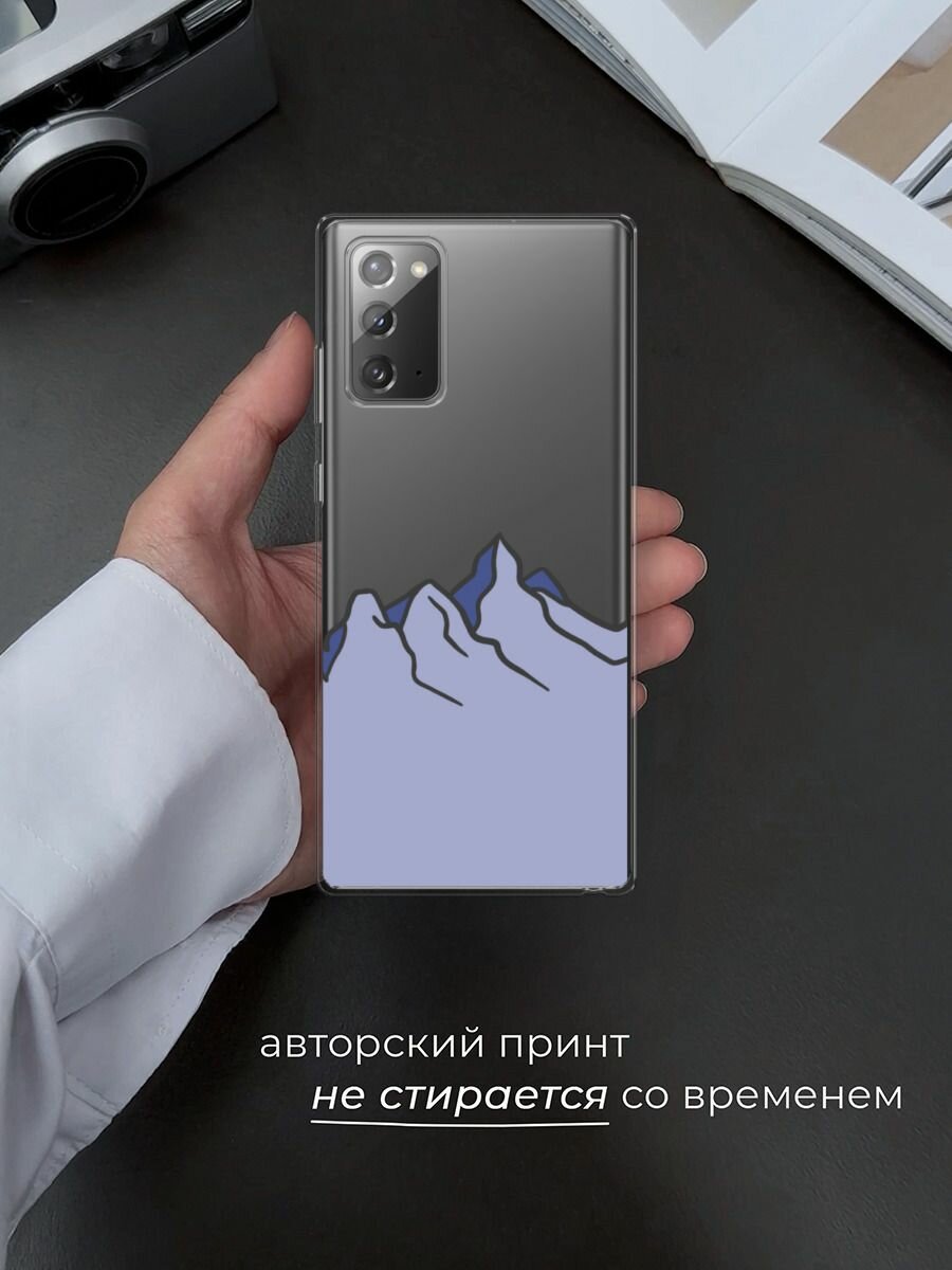 Чехол на Samsung Galaxy Note 20 / Самсунг Галакси Ноут 20 с принтом "Гора", прозрачный — фото 1