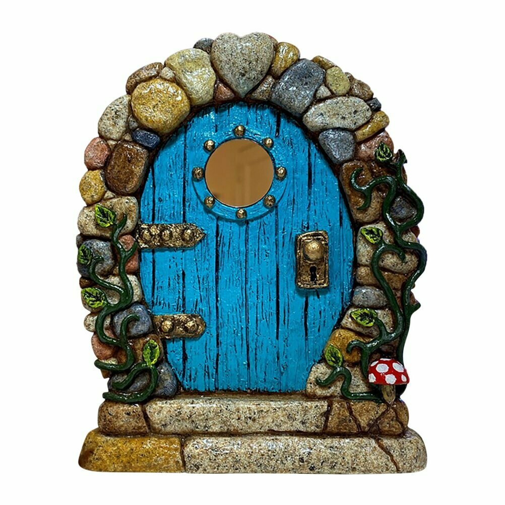 Fairy Door for Trees Miniature Garden Outdoor Decor Accessories Yard Art Sculpture Decoration Kids Room Wall