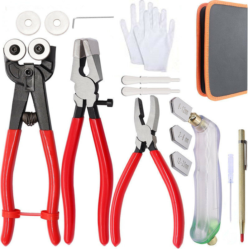 Набор инструментов для резки стекла, 16 шт, 100% металл, в тканевой сумке