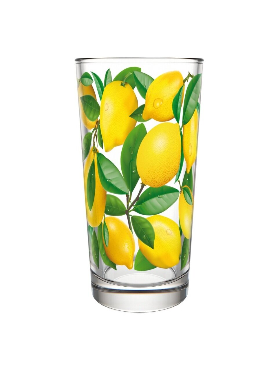 Стаканы 230 мл стеклянные набор 6 штук Декостек Лимоны для воды и сока