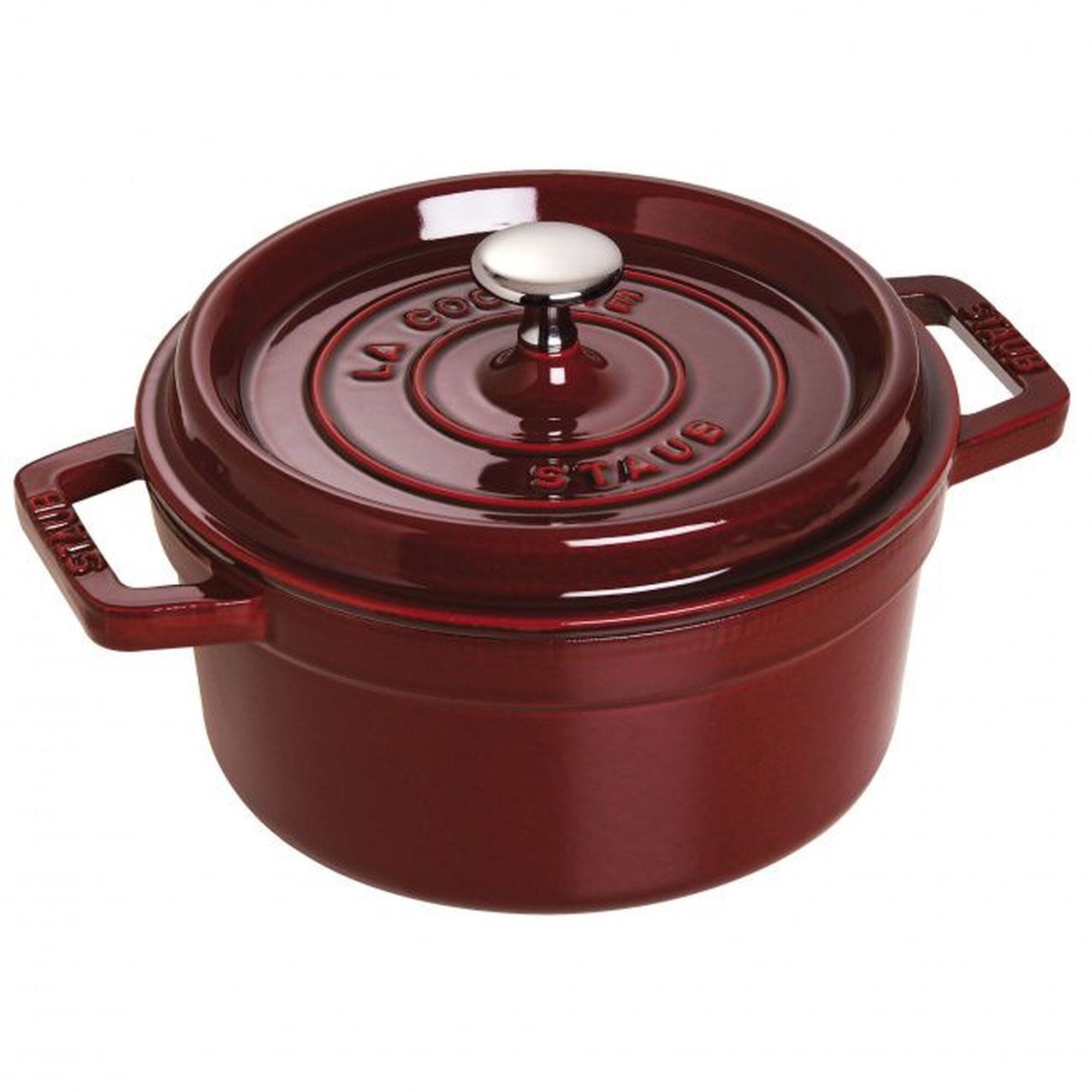 Кастрюля с крышкой STAUB La Cocotte, чугунная, диаметр 20 см, цвет бордовый, 40509-645-0
